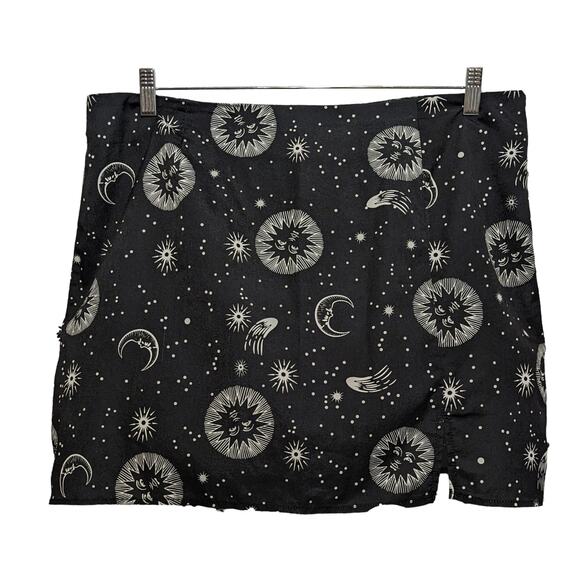 SHEIN | Skirts | Nwt Shein Curve Plus Sun Moon Print Split Straight ...